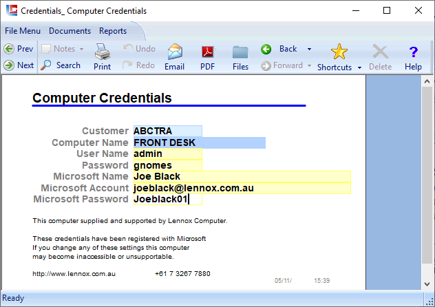 Credentials Computer Credentials