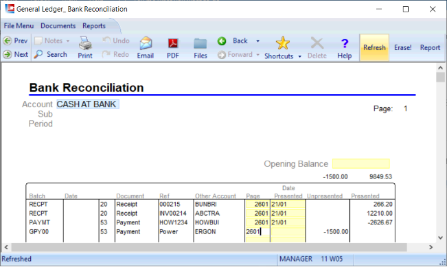 General Ledger Bank Reconciliation