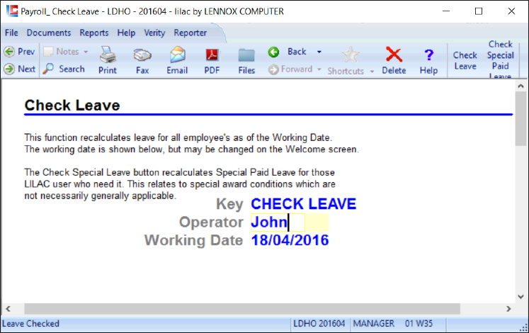 Payroll Check Leave