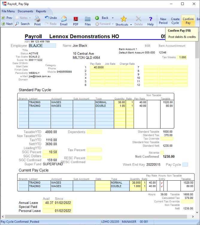 Payroll Pay Slip