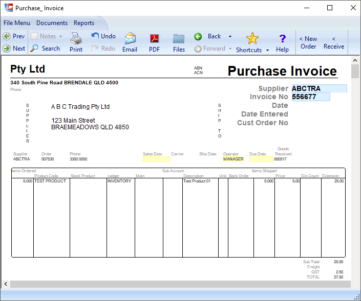 Purchase Invoice