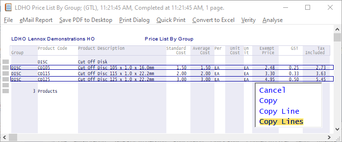Reports Copy and Paste