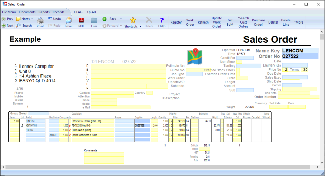 Stock Bill Of Materials