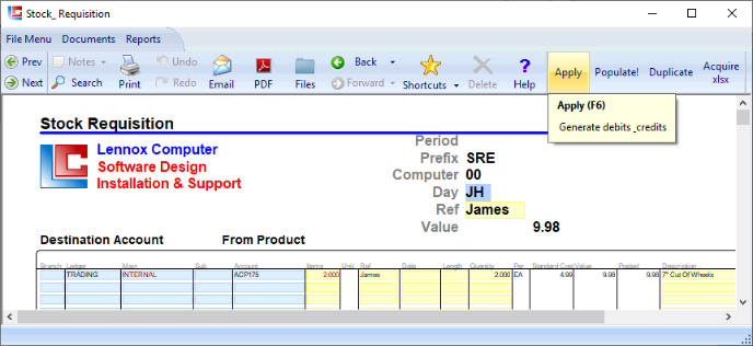 Stock Requisition