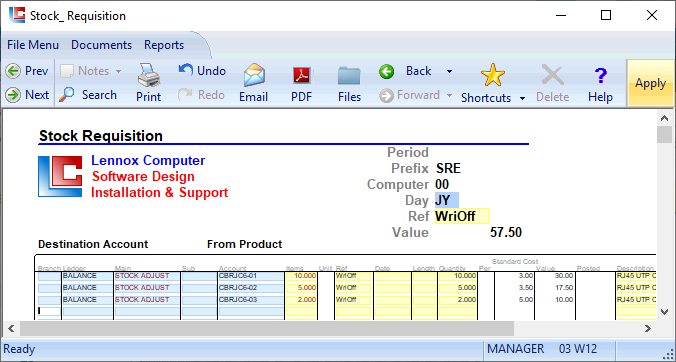 Stock Requisition