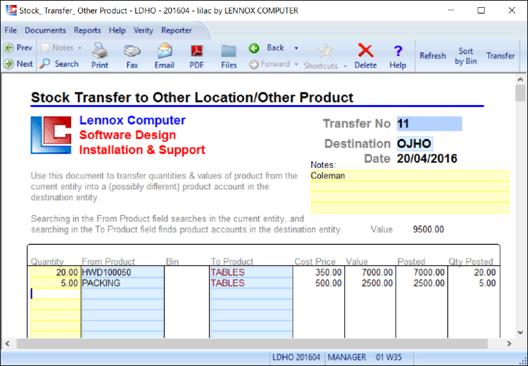Stock Transfer Other Product